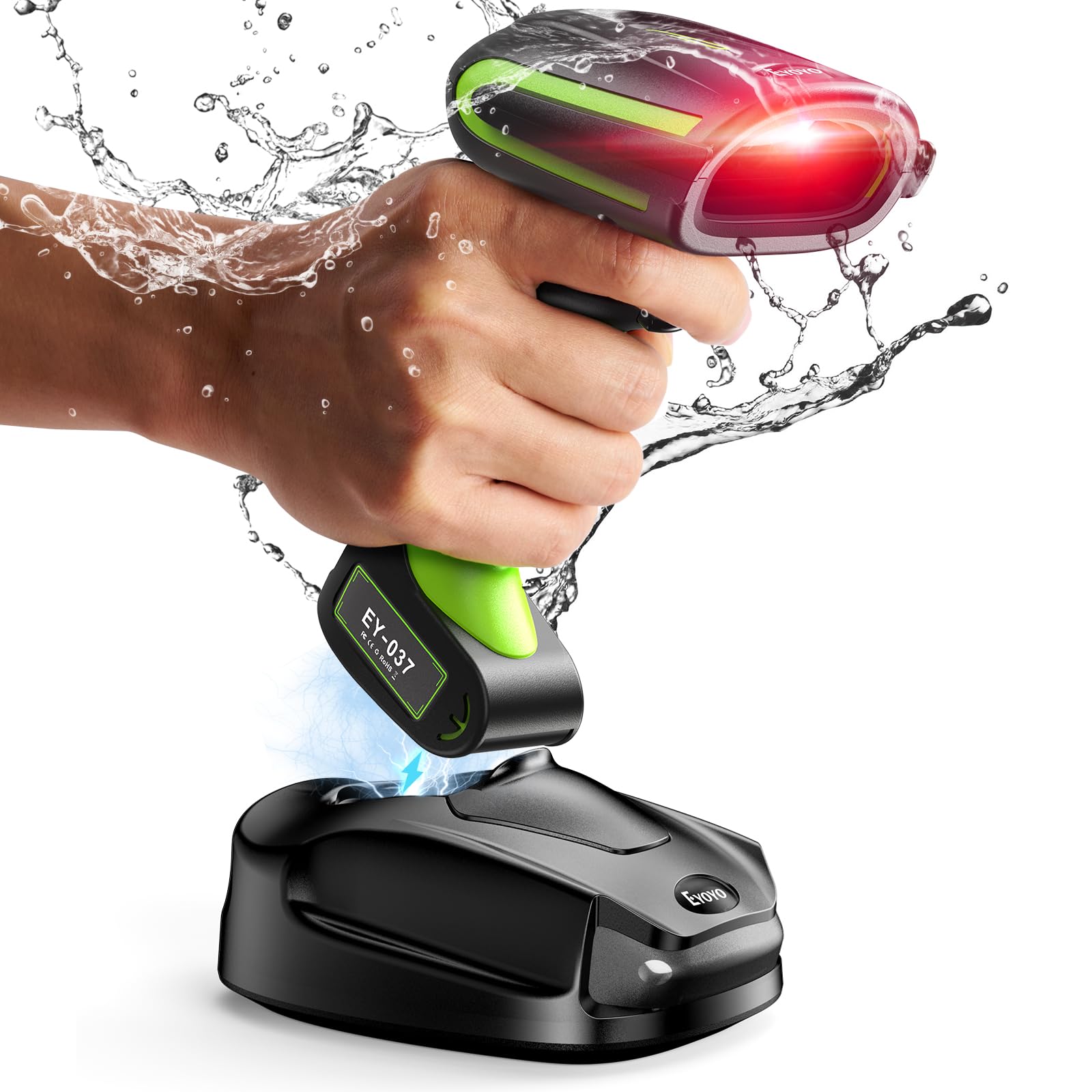 Eyoyo Wireless Industrial Barcode Scanner, 3-in-1 IP65 Waterproof ...