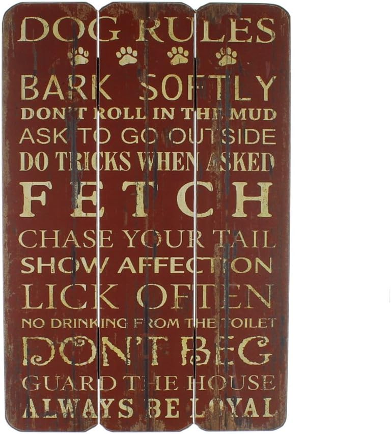 Amazon.com: Dog Rules Sign - Red : Home & Kitchen