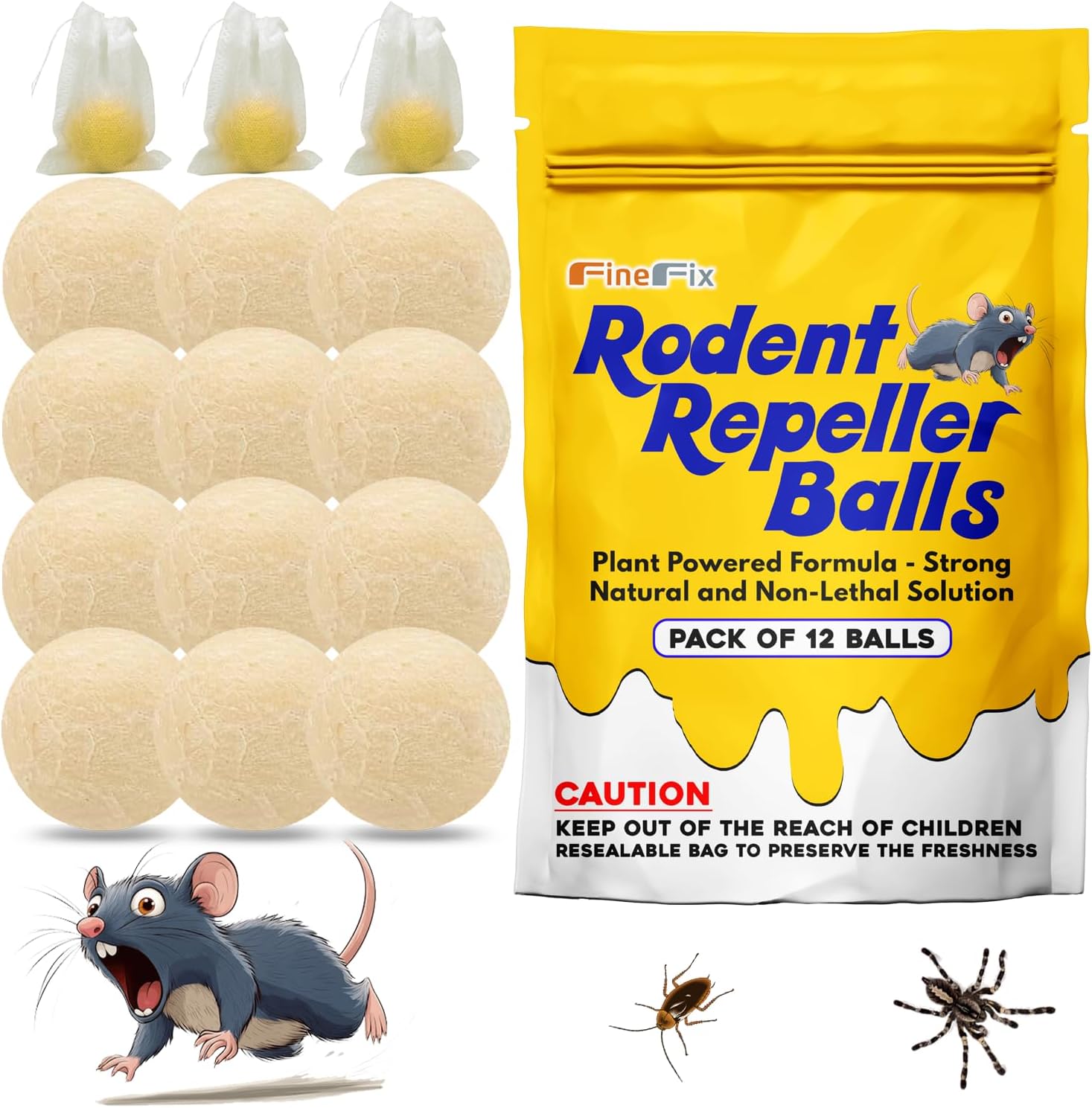 Amazon.com: FINEFIX Moth Balls for Outdoor Use Rodents Pack of 12 Best ...