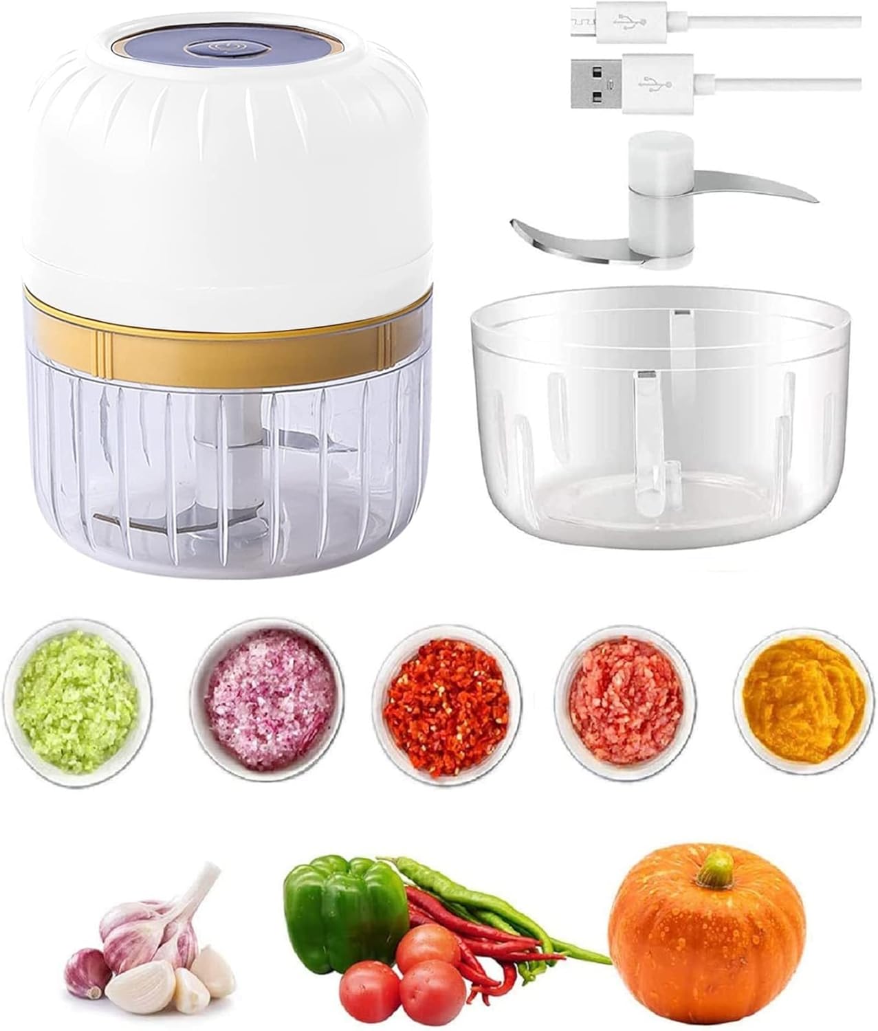 Amazon.com: Electric Mini Garlic Chopper, Food Chopper, Mini Food ...