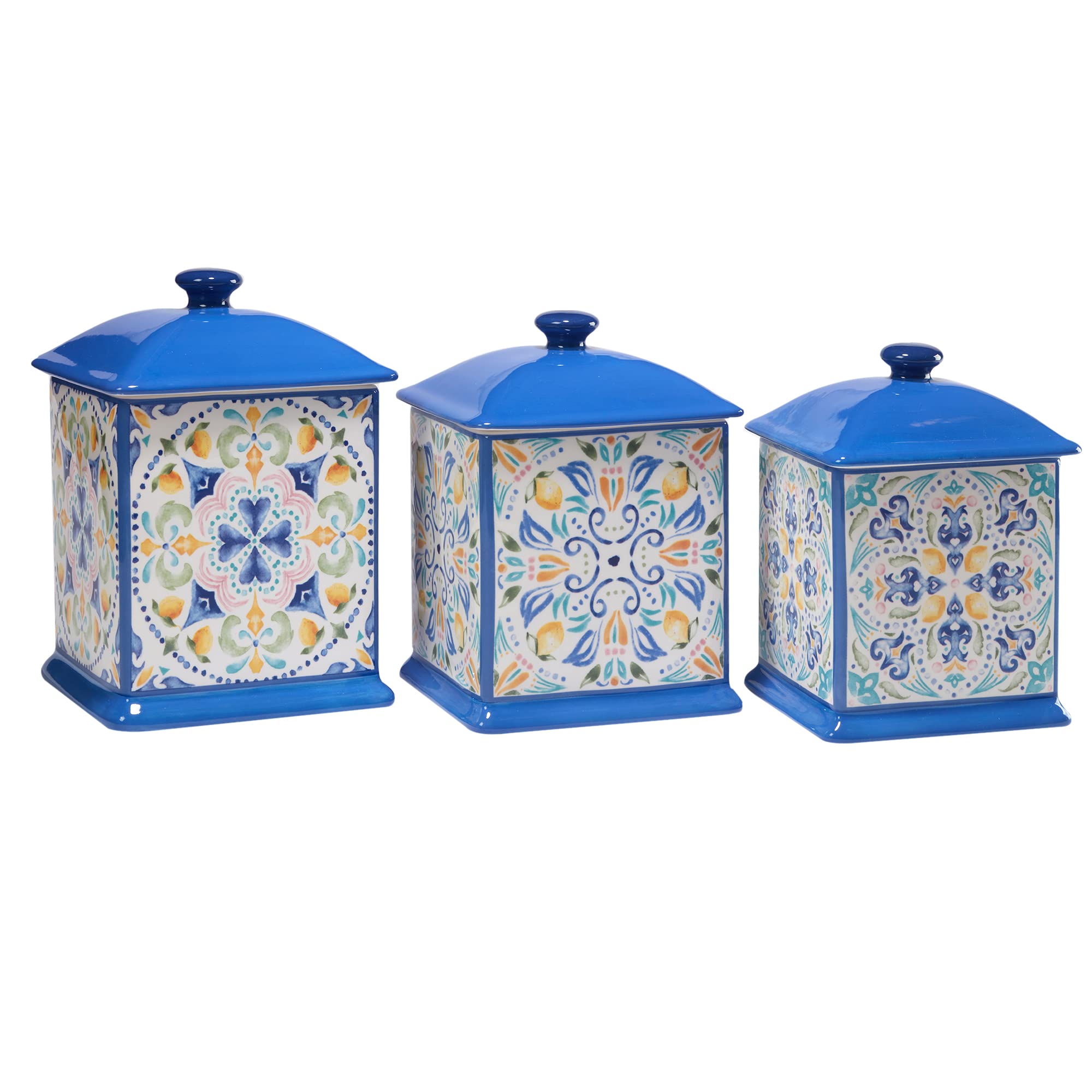 Amazon.com: Certified International Lemonade 3 Piece Canister Set 64 oz ...