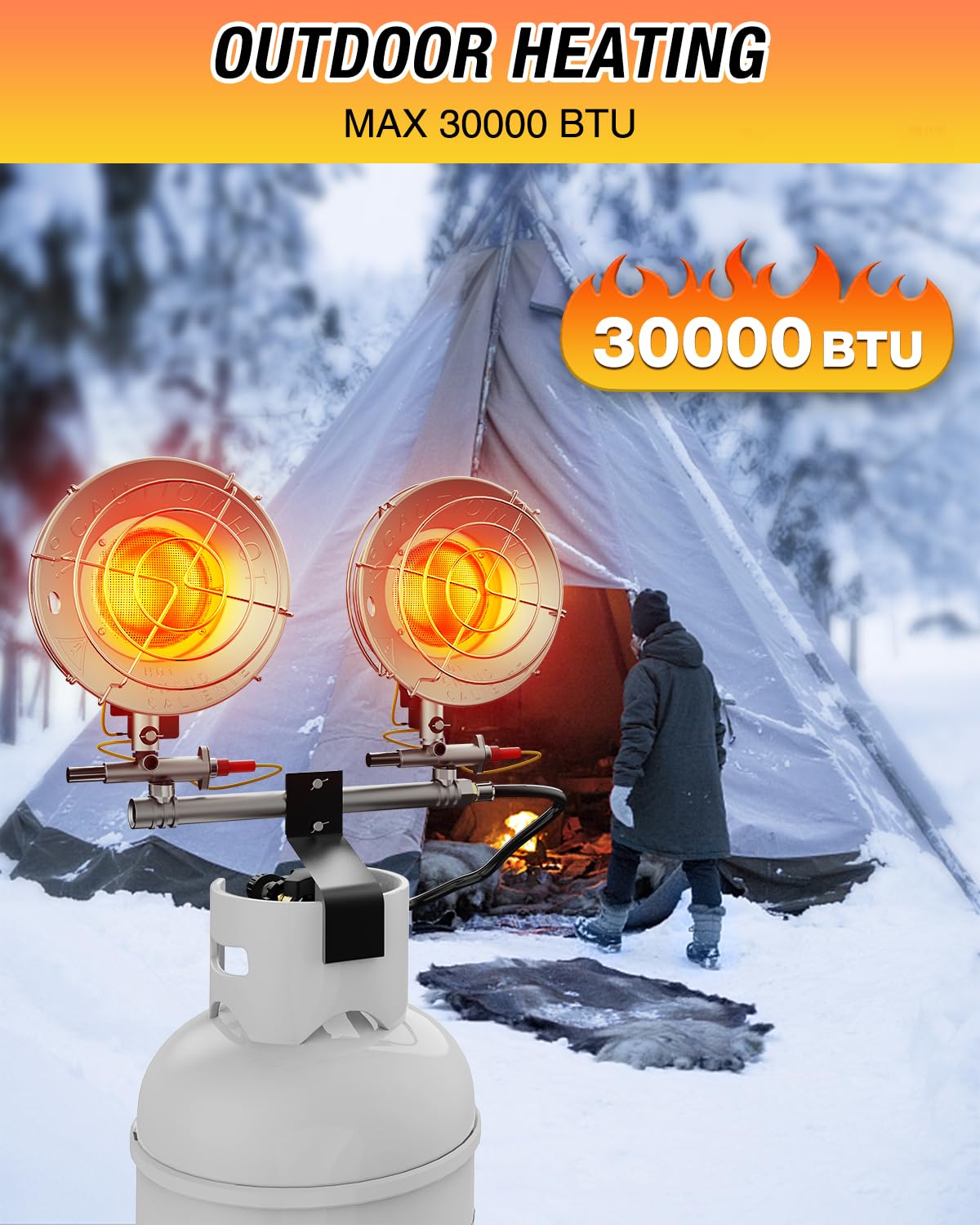 Snapklik.com : Propane Heater Outdoor, 30000 BTU Double Tank Top ...