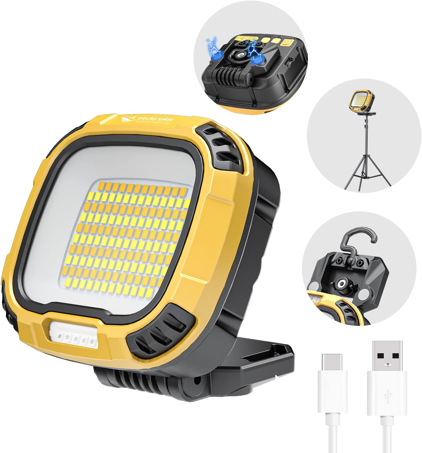 Smiling Shark Working Light, LED Work Light 4000 Lumen 18 Light Mode ...