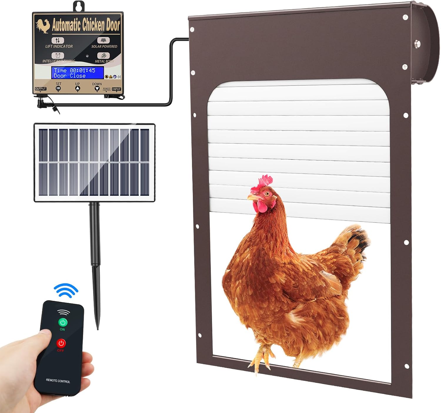 Amazon.com: Dolitego Automatic Chicken Coop Door Solar Powered Opener ...