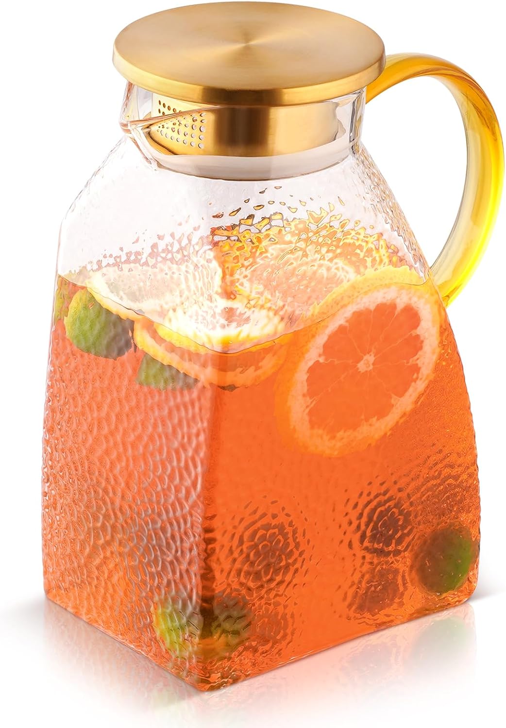 Perome Fridge Door Water Jug, 1.8 L Glass Carafe Jug with Lid, Beverage ...