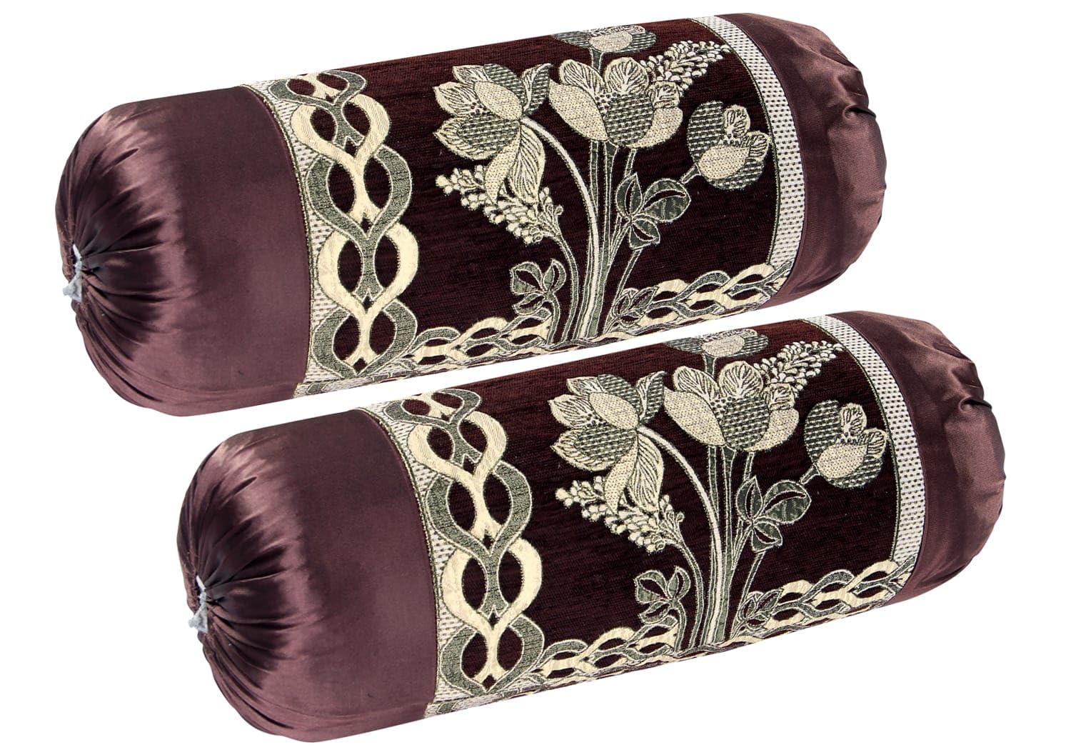 Buy Home Luxury Chennile Velvet Bolster Covers, Set of 2 Diwan Set ...