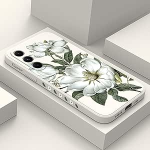 Amazon.com: LEECG for Samsung Galaxy A54 5G Case Flower Pattern Silicone Slim Anti Fingerprint ...