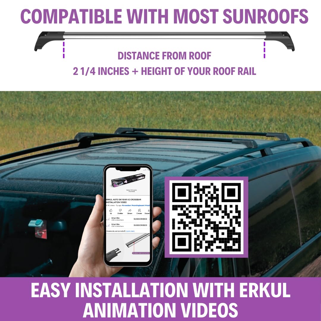 Snapklik.com : ERKUL Roof Rack Cross Bars For Hyundai Venue 2020-2024 ...