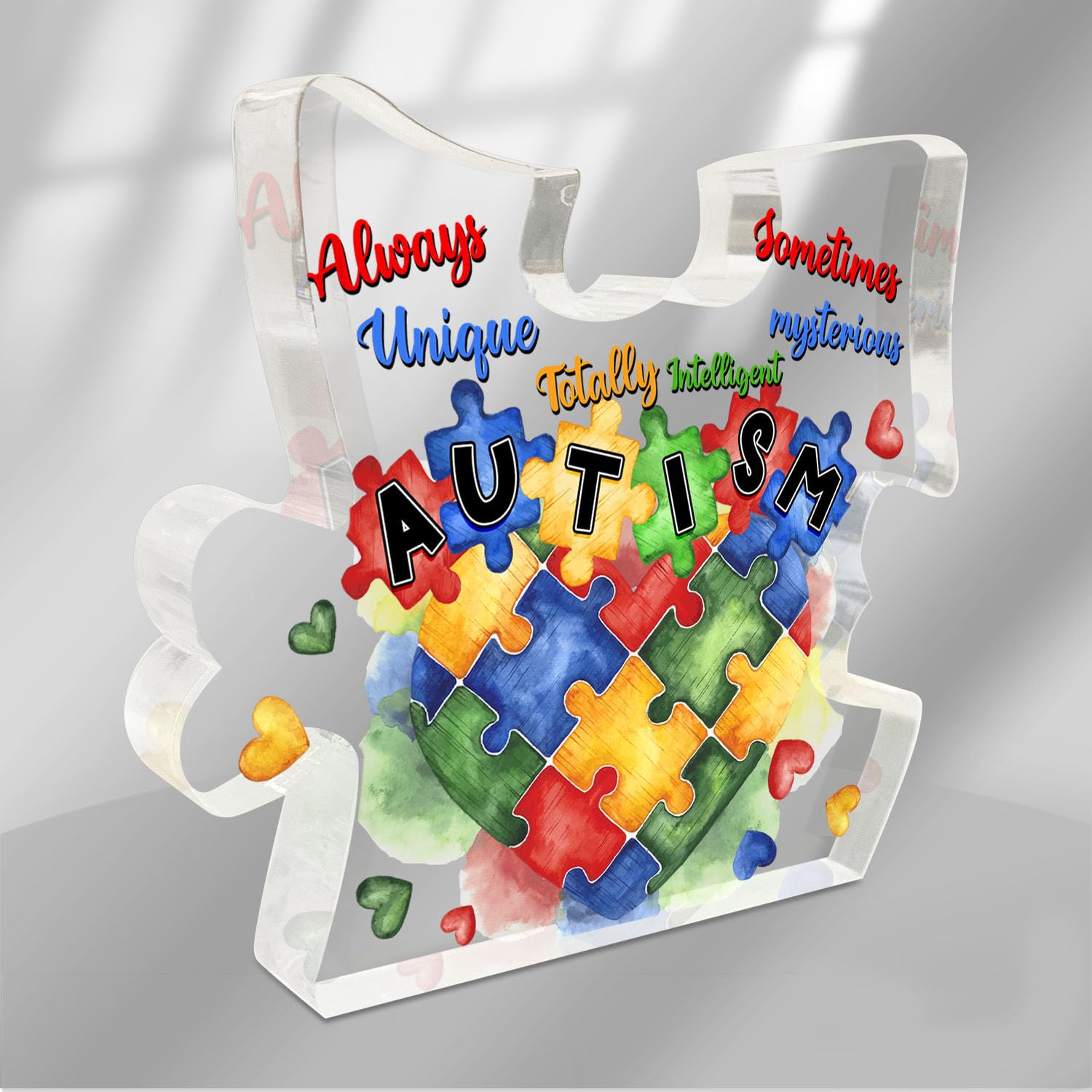 Amazon.com: Autism Awareness Decorations, Autism Gifts Acrylic Puzzle ...