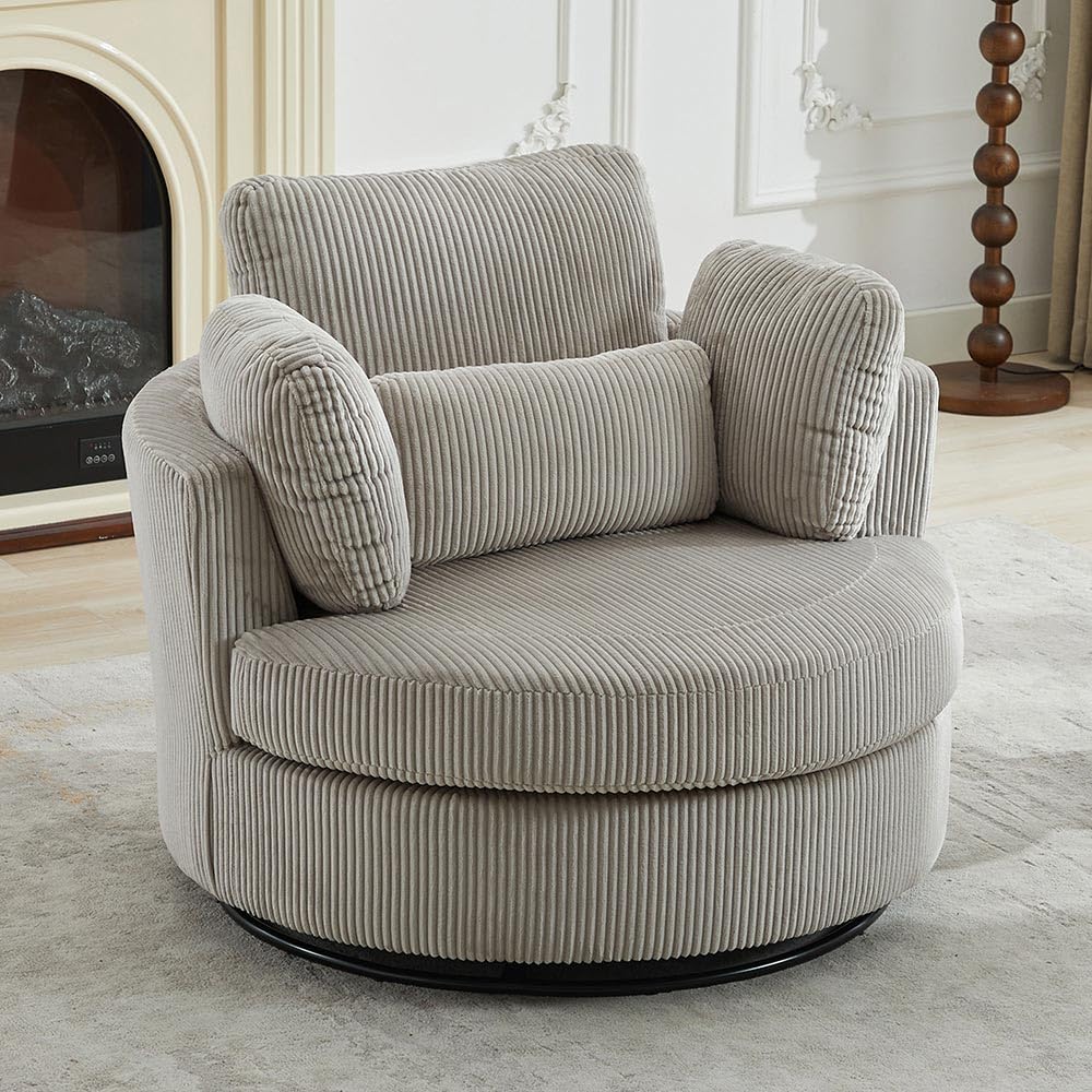 Amazon.com: Aoiy & Wifon 42" W Round Swivel Chairs, Upholstered ...