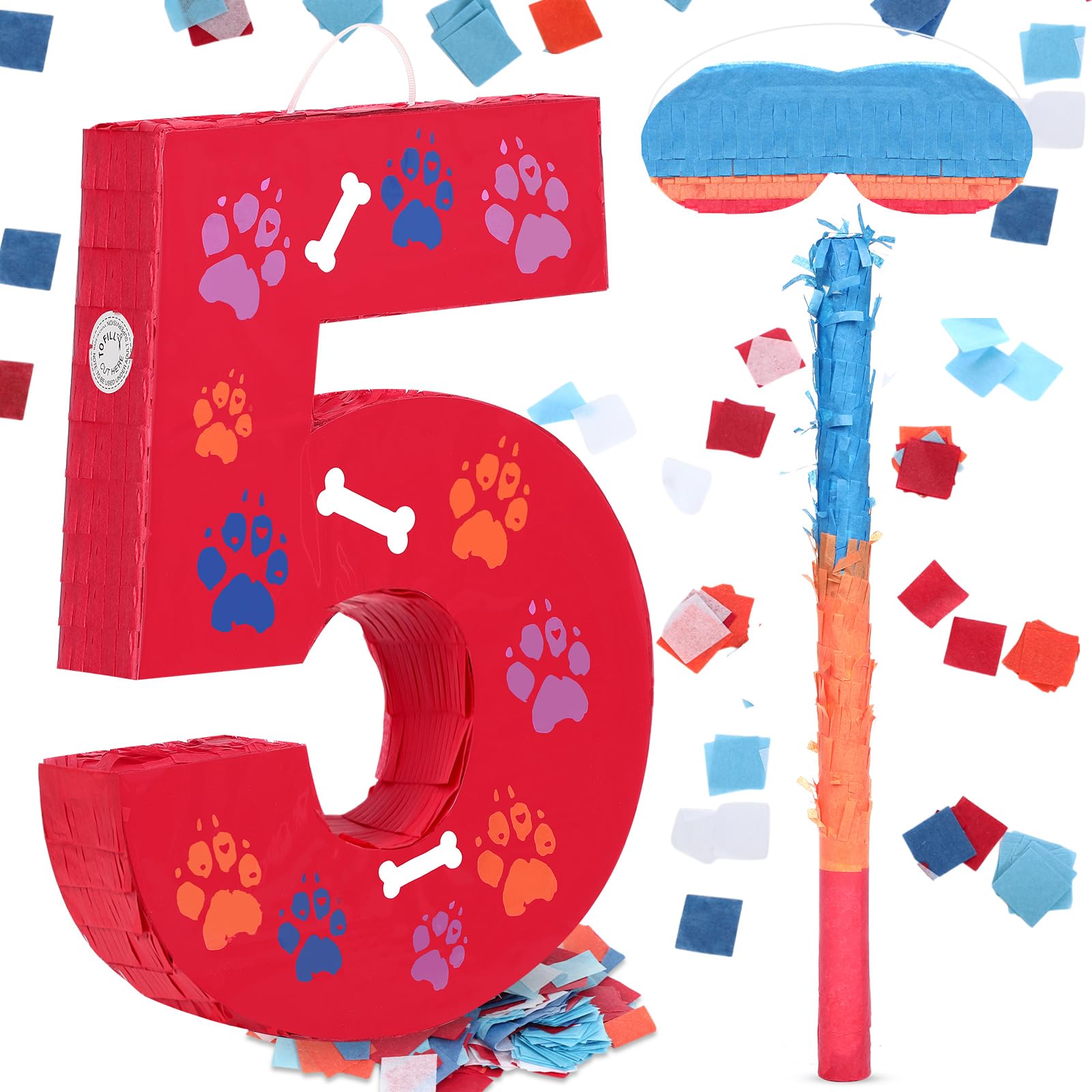Snapklik.com : Hiboom 13.7 Inch Dog Paw Red Pinata 5th Birthday Party ...