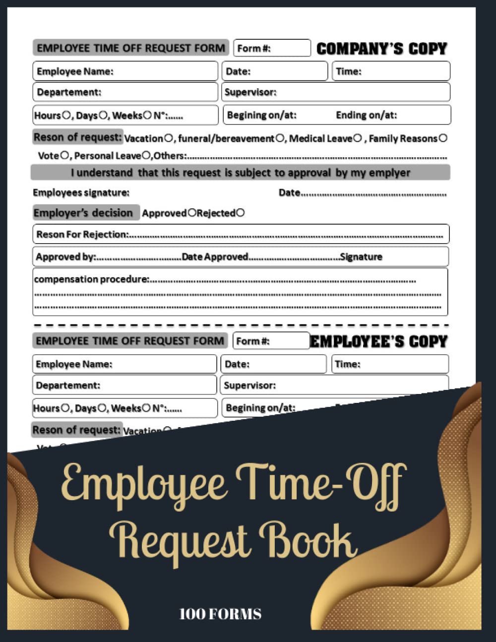 Amazon.com: Employee Time-Off Request Book : 100 cuttables forms ...