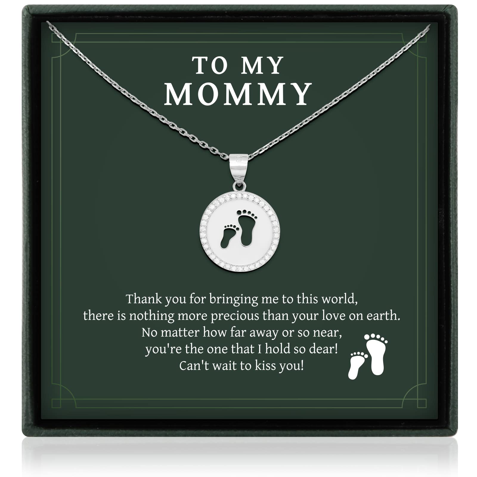 Mom Necklace Baby Gift Set, 925 Sterling Silver Gifts for Mom, Baby ...