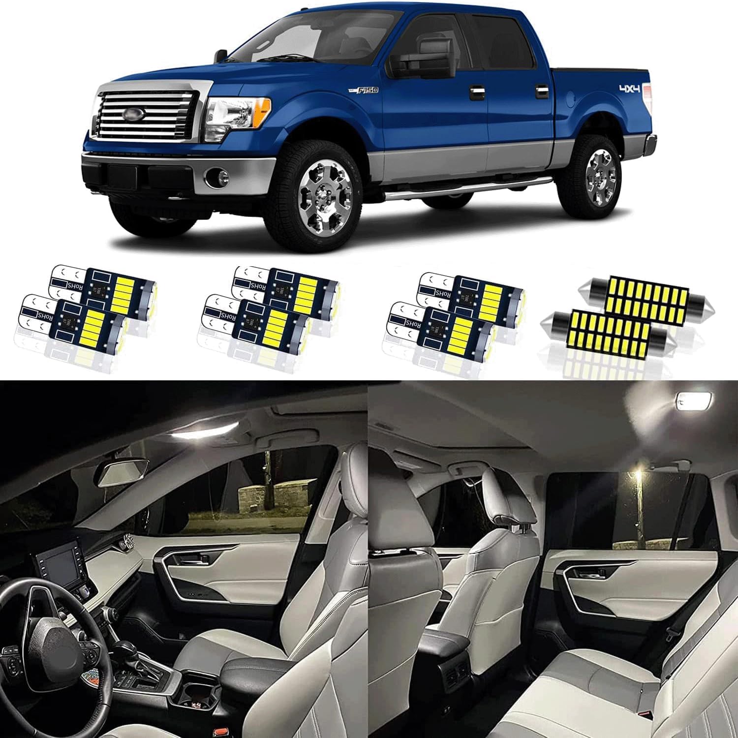 Amazon.com: AWALITED 9pcs F150 Interior LED Lights Kit Super Bright LED ...
