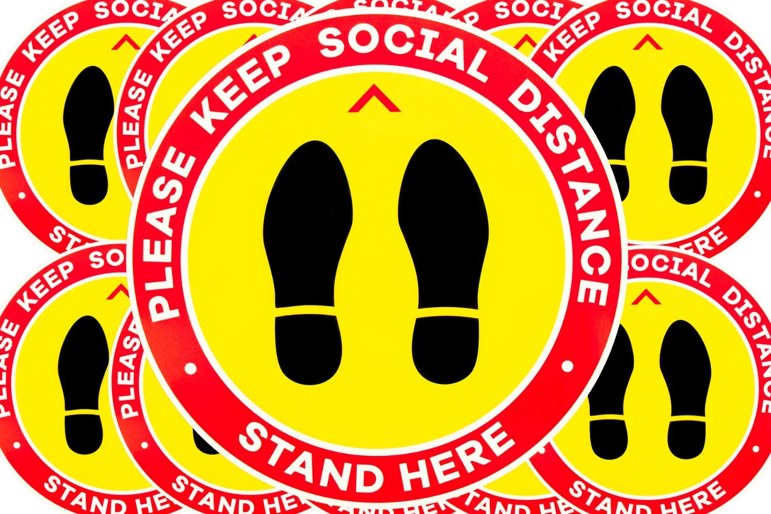 Buy Kiwanuu 10 Pack Social Distancing Floor Decals Stickers, 6 Feet ...