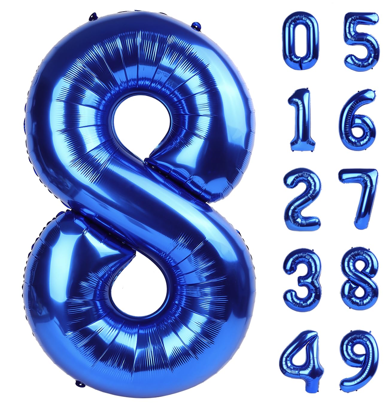Amazon.com: Navy Blue Giant Number 8 Balloon 40 Inch, 8th Eight Blue ...