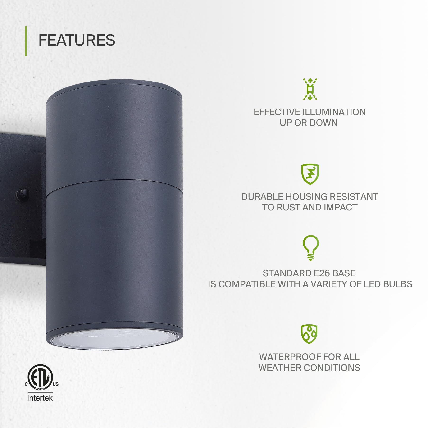 Snapklik.com : ASD 1 Light Outdoor Wall Light Fixture 60W E26 Socket ...