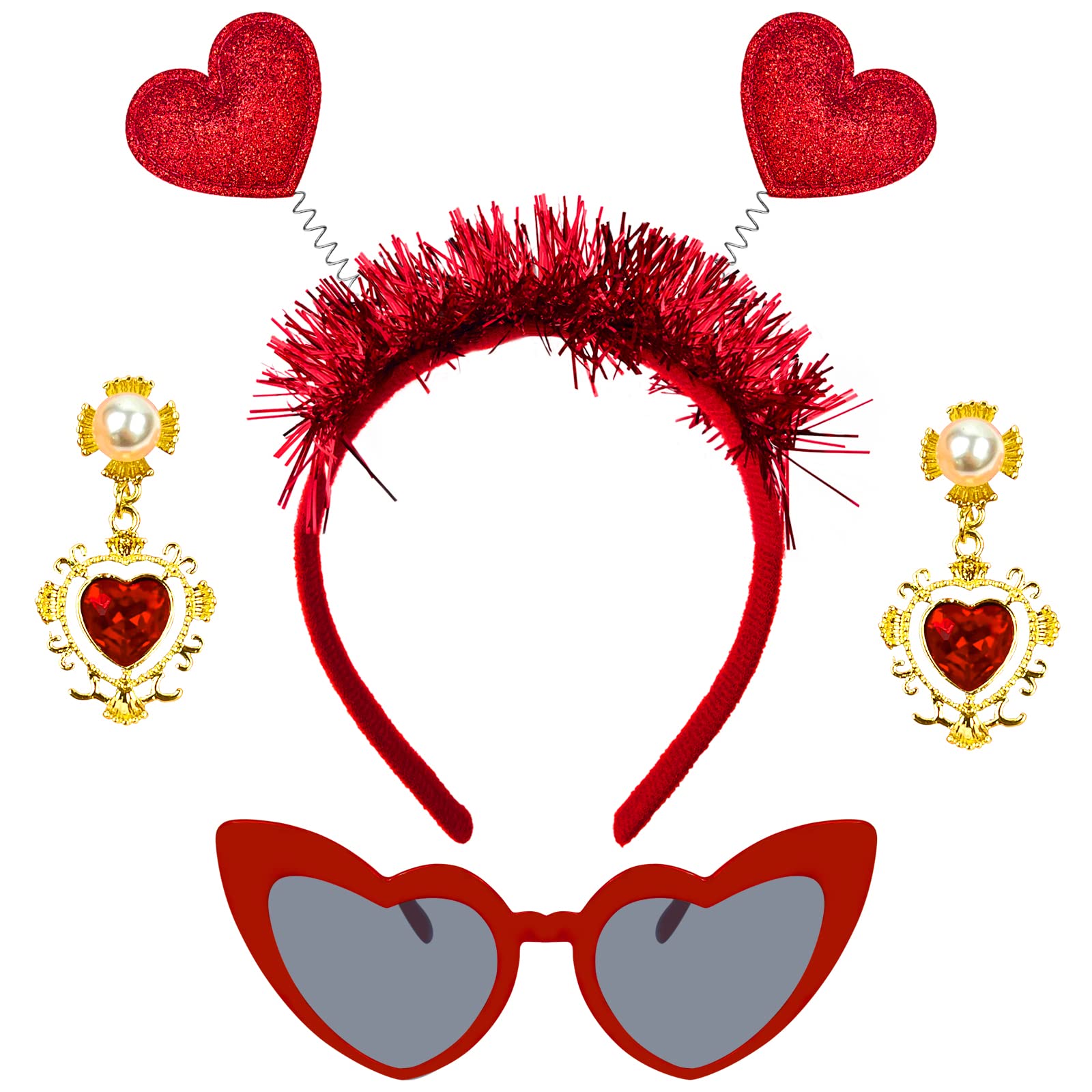Valentine's Day Heart Head Boppers Headbands and Heart Shape Sunglasses ...