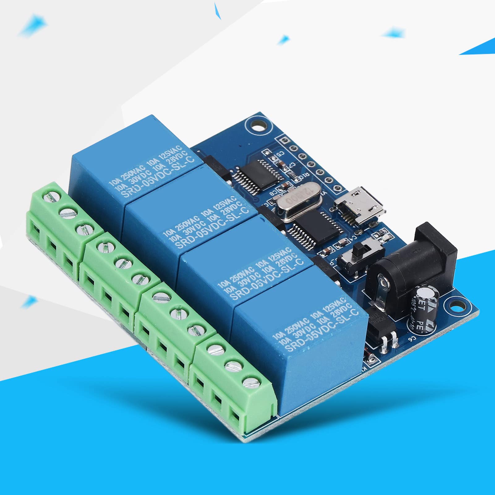 Buy Relay Module Wireless Relay Module 4 Ways LED Indicator 8 Bit Microcontroller Chip USB Relay ...