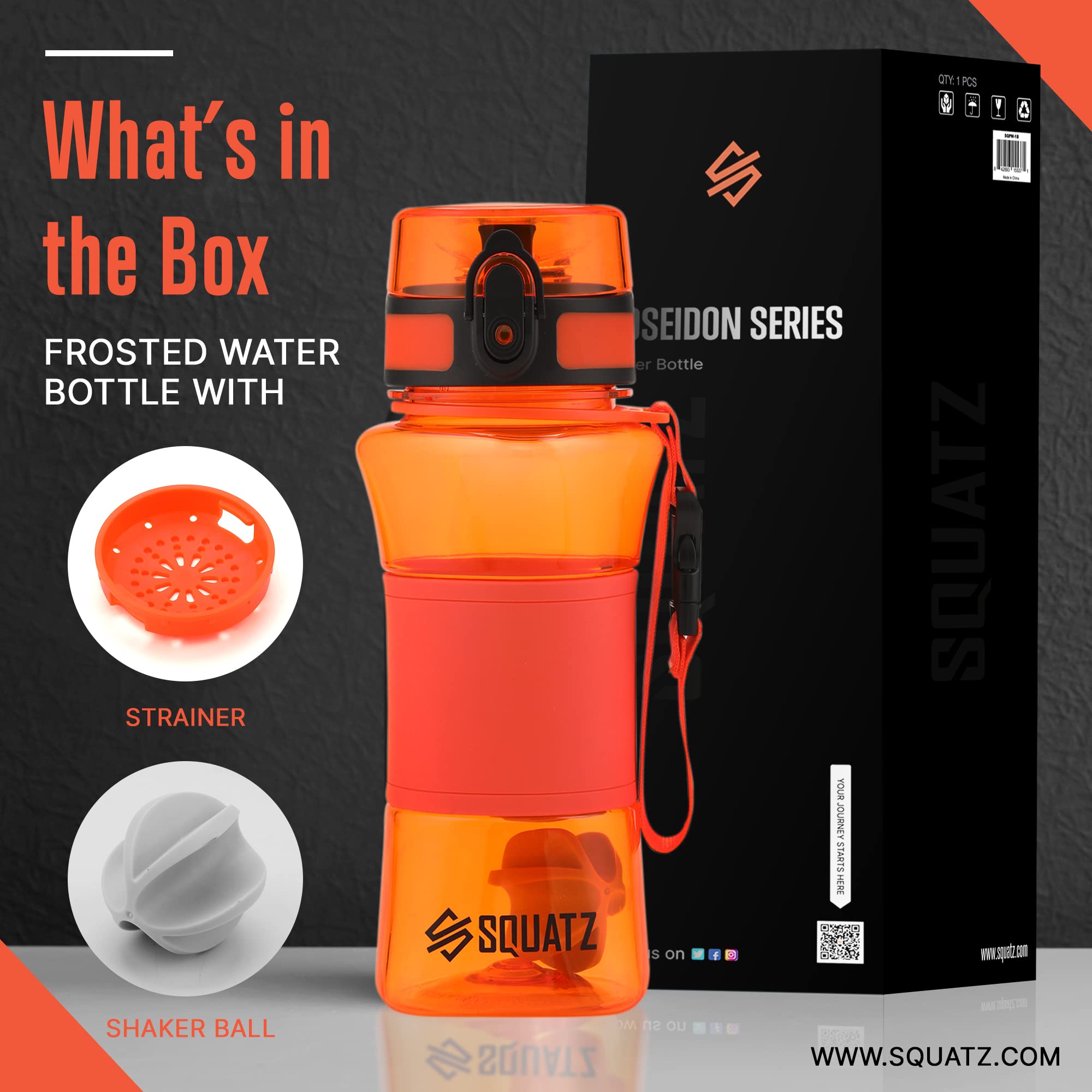 Snapklik.com : SQUATZ 17 Oz Poseidon Series Water Bottle For Protein ...