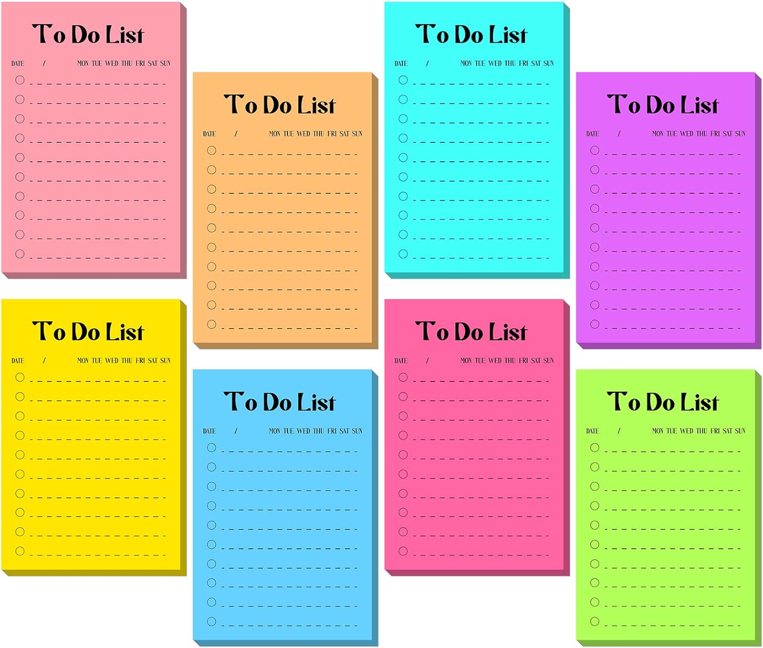 Amazon.com : 8 Pack to Do List Sticky Notes 400 Sheets 4 x 6 Inches ...