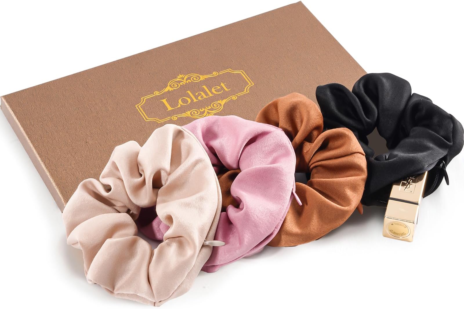 Amazon.com : Pocket Scrunchies for women Hair Ties with Hidden Zipper ...