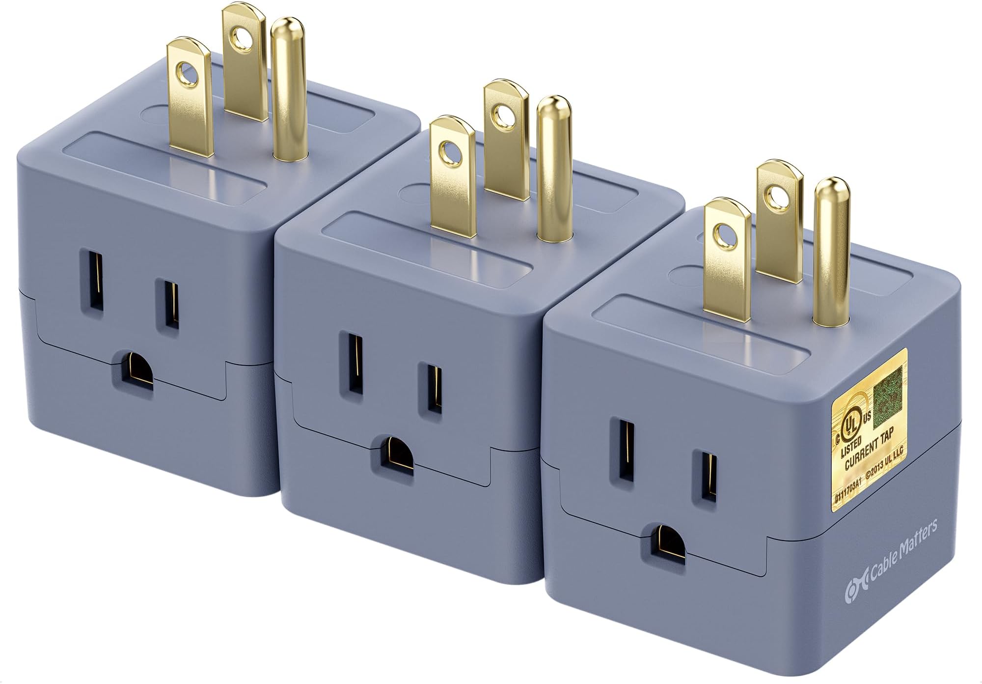[UL Listed] Cable Matters 3-Pack 3 Outlet Wall Adapter (3 Outlet Power ...