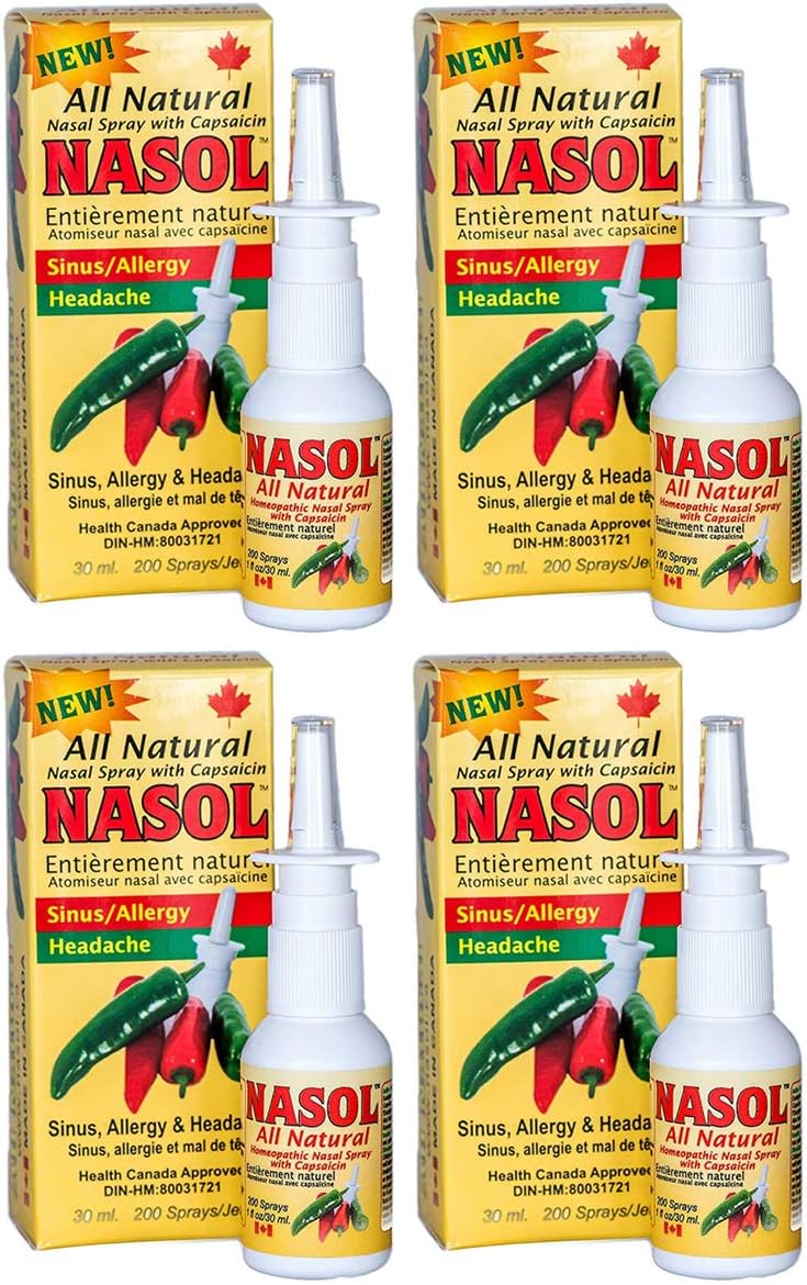 Amazon.com: Nasol Natural Nasal Sinus Spray 1oz/30 ml [4 Pack] | Relief ...