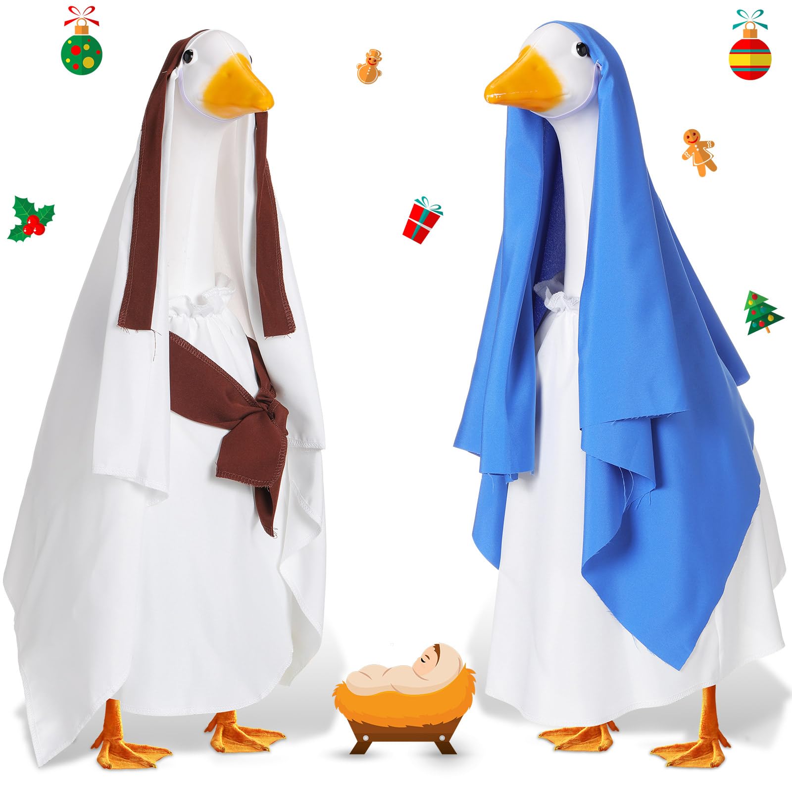 Amazon.com: Silicherry 2 Set Christmas Nativity Goose Outfit Christian ...