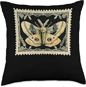 Amazon.com: Butterfly Moth Postage Stamp Cottagecore Aesthetic Throw Pillow : Home & Kitchen