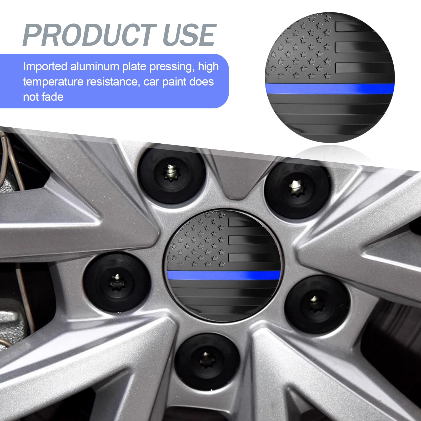 Snapklik.com : Nodteem 4 PCS Car Wheel Center Cap Stickers, American ...