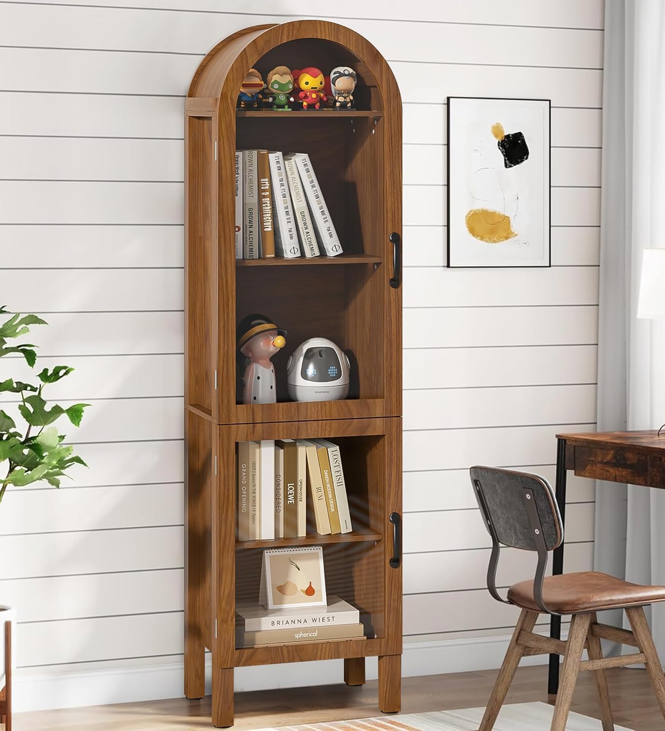 Amazon.com: Lxsxlome Narrow Arched Bookcase, 64.17'' Tall Arch ...