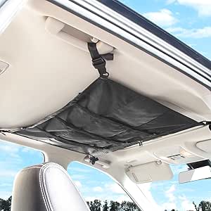 Amazon.com: Ruinidi Car Ceiling Cargo Net, Adjustable Multi-Angle to ...