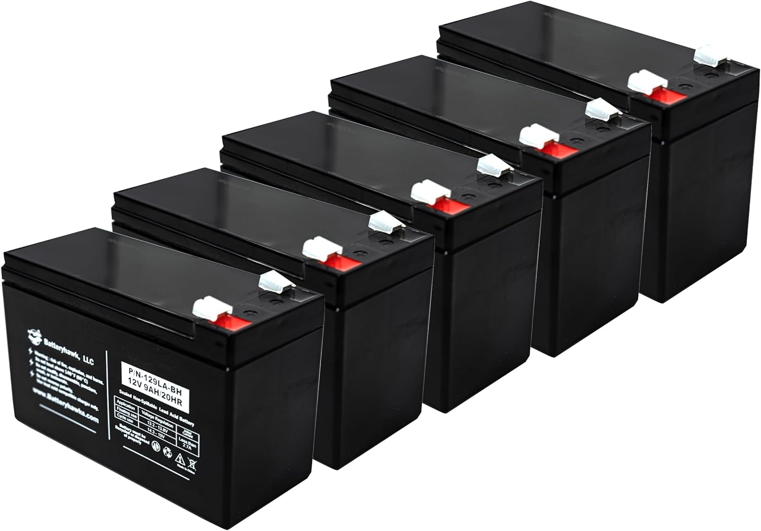 Amazon.com: Battery Hawk (5 Pack) 12-9 899953 12 Volt 9 Ah Sealed Lead ...