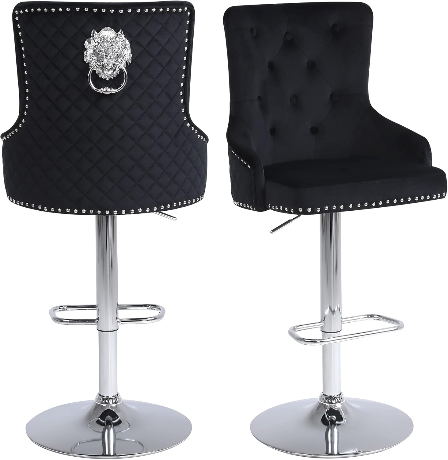Amazon.com: Orirsnug Velvet Bar Stools Set of 2 Modern Counter Height ...