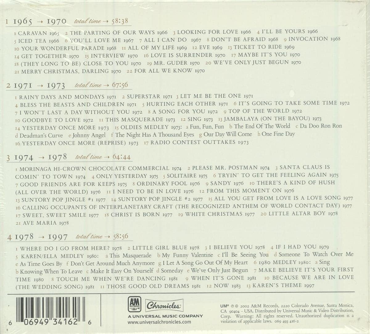 The Essential Collection 65-97: Carpenters: Amazon.it: CD e Vinili}