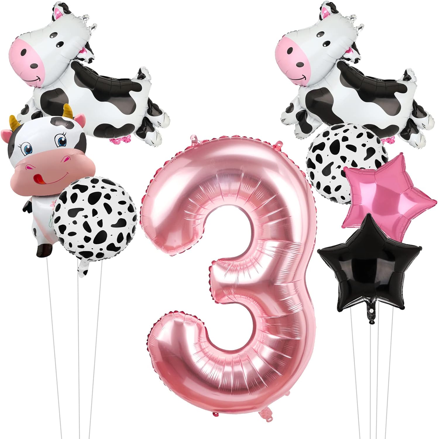 Amazon.com: 8PCS Cow Balloons Cow Mylar Foil Balloon Cow Farm Animal ...