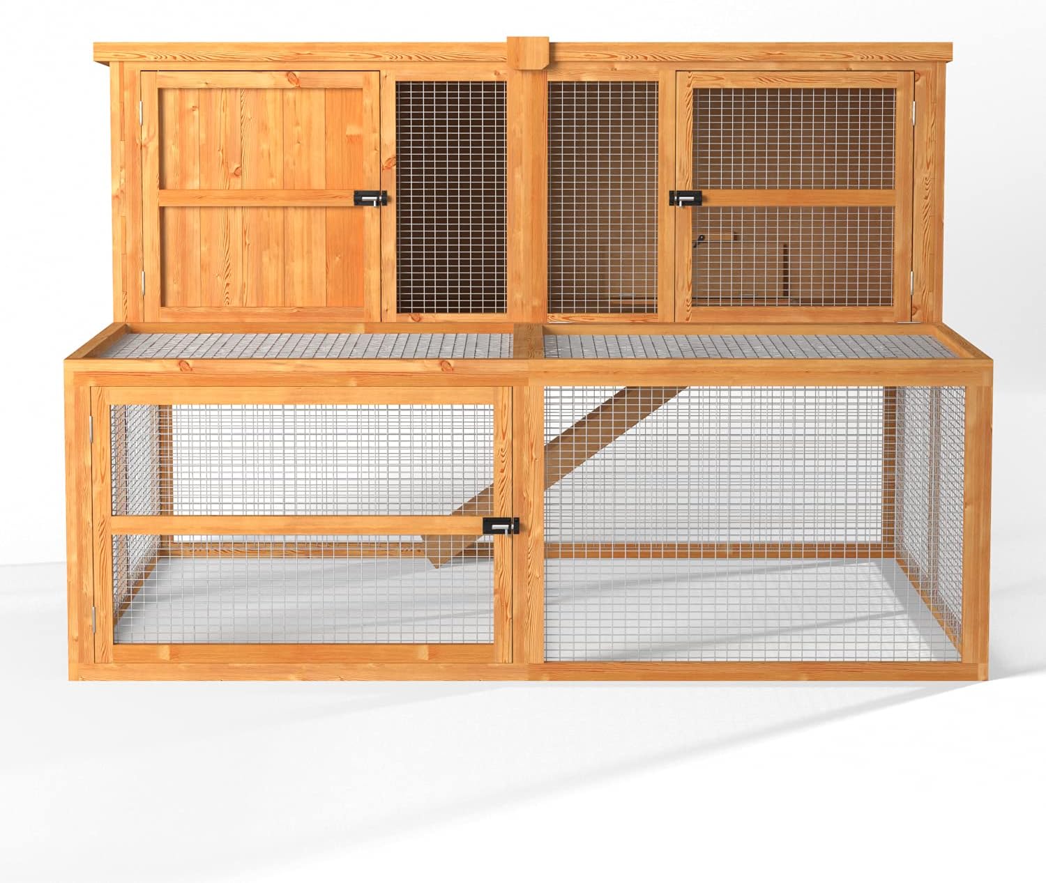 6ft kendal Outdoor Rabbit Hutch and Run | XL Wooden Pet House With ...