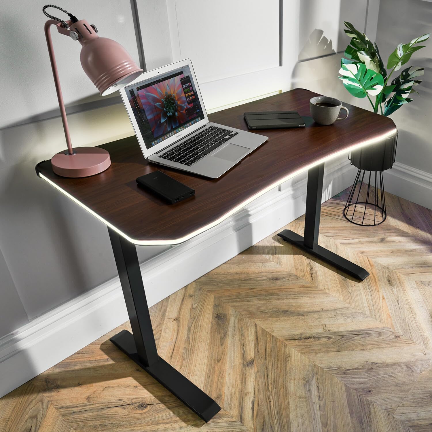 X-Rocker Oka 110x55cm Computer Home Office Desk with Soft Glow Ambient ...