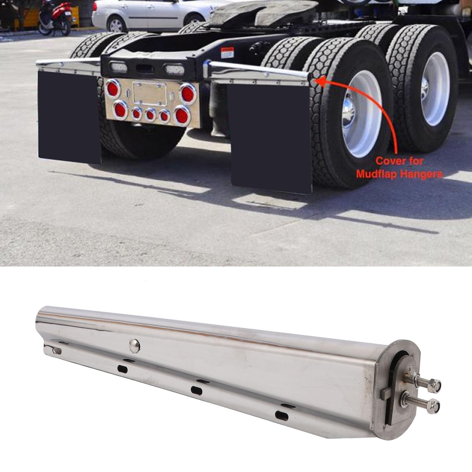 Mud Flap Holders Semi Freightliner 1 Pair Black Mud Flap Hangers For