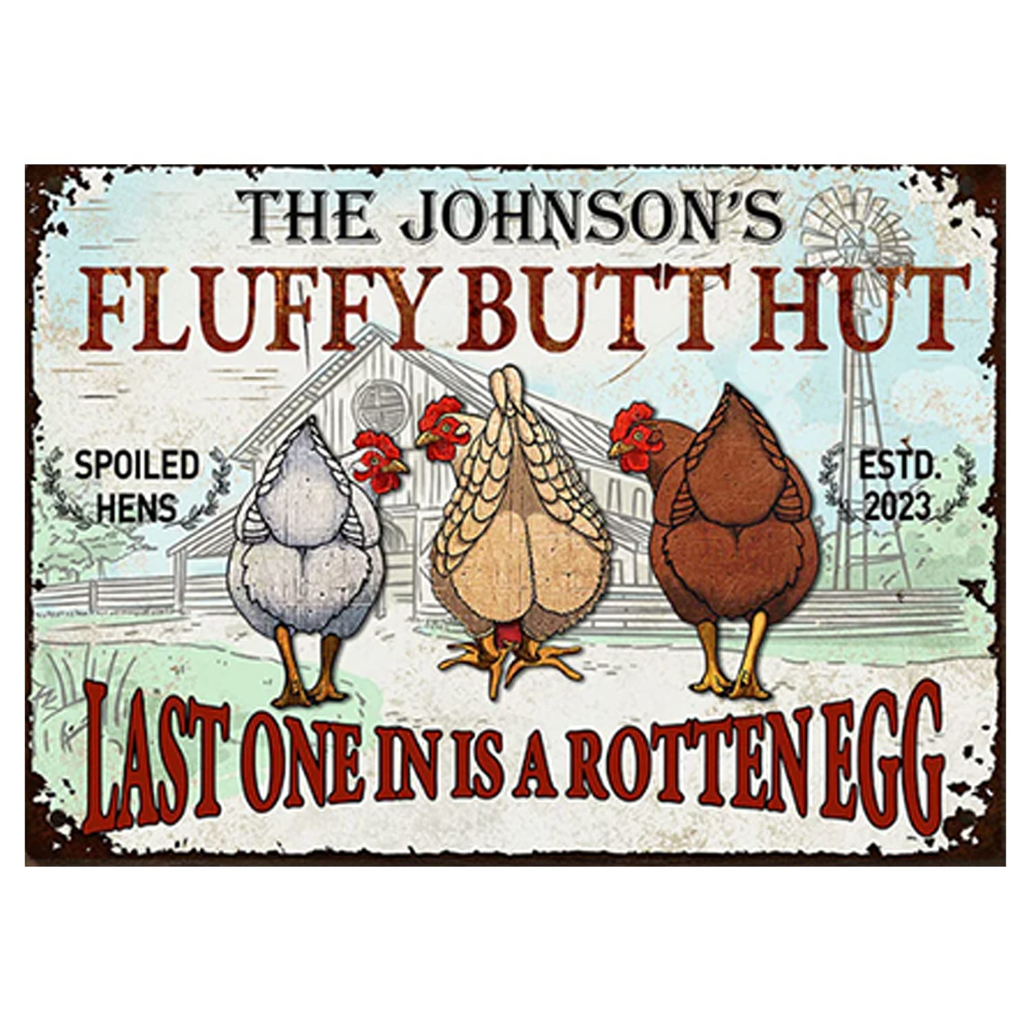 Amazon.com: Personalized Chicken Metal Sign Customized Classic Metal ...