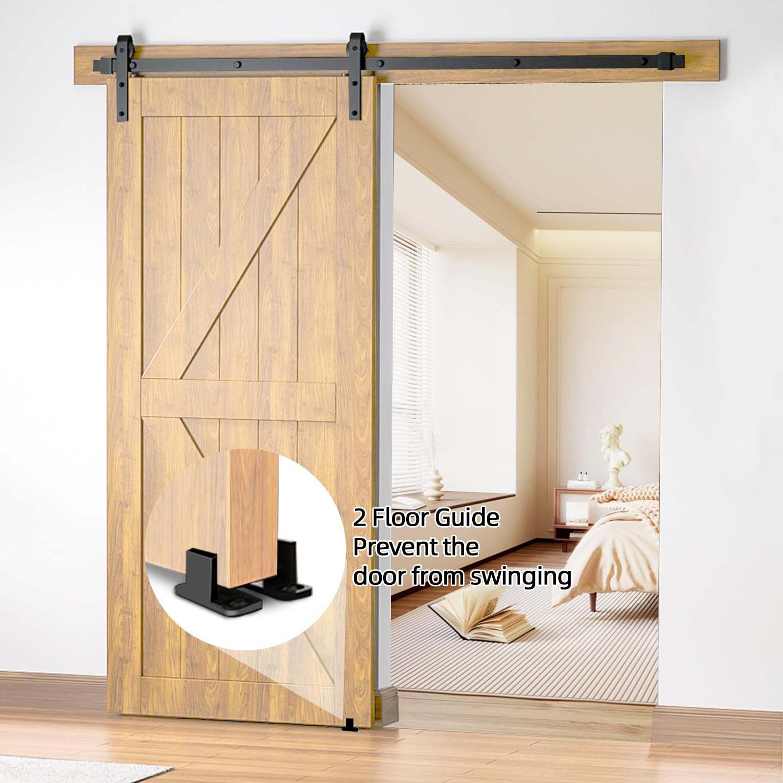 Snapklik.com : 5FT Sliding Barn Door Hardware Kit, Heavy Duty Barn Door ...