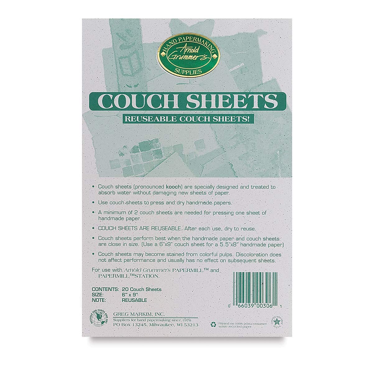 Amazon.com: Arnold Grummer's Pack of 20 Medium Couch Sheets 6 x 9 inch ...