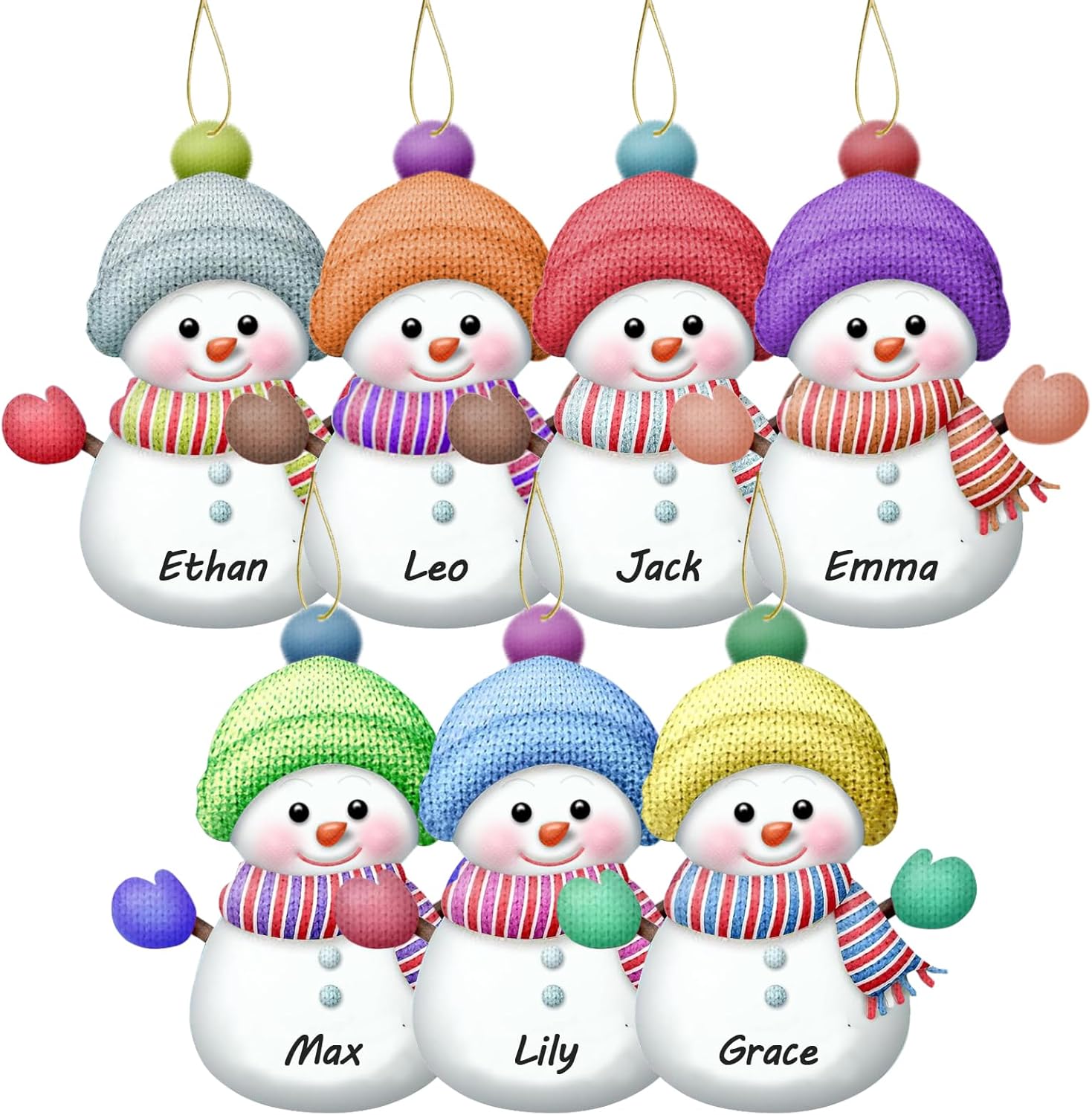 Amazon.com: HOBULL Personalized Snowman Christmas Ornaments 2025 ...