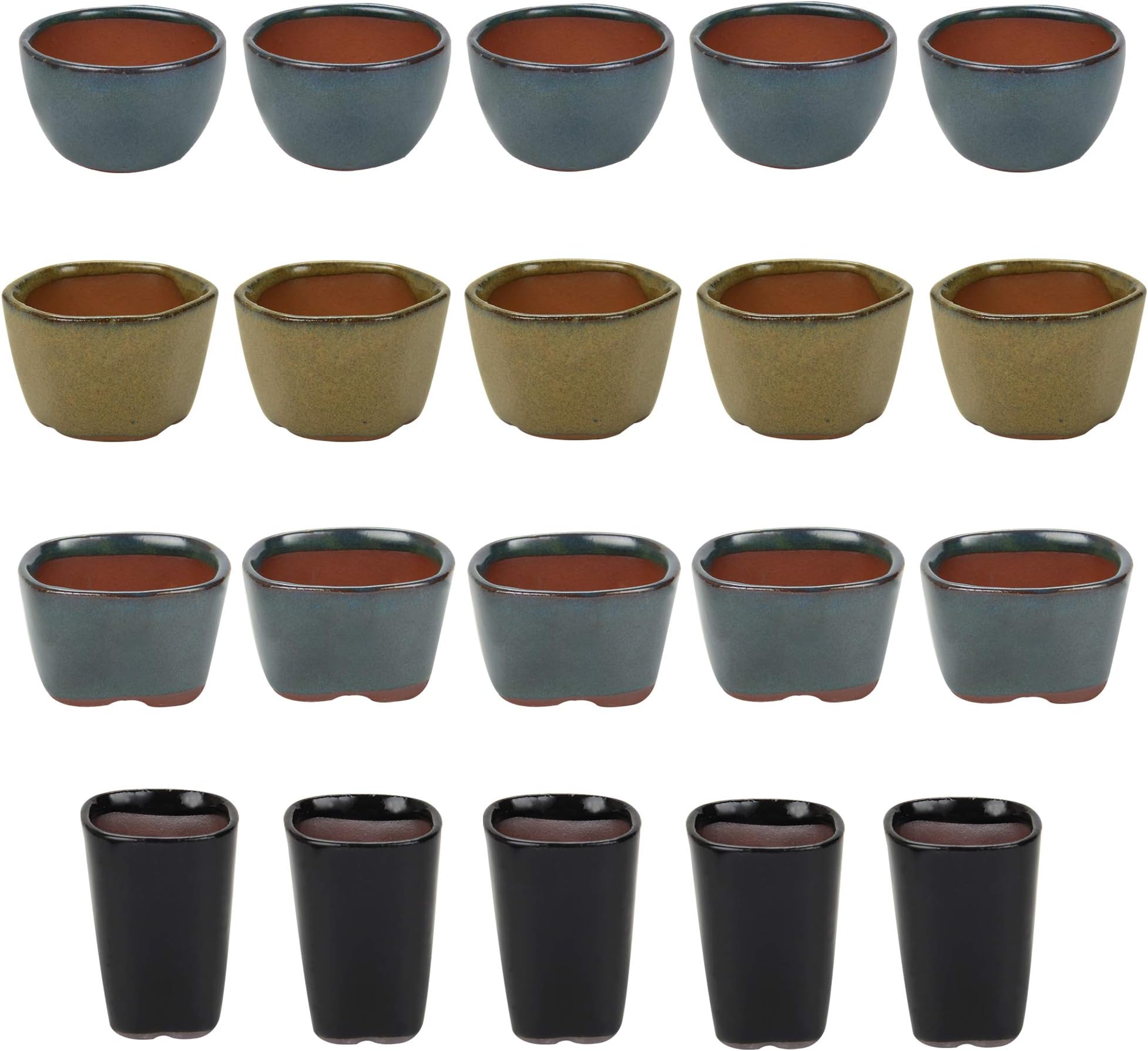 Amazon.com: Happy Bonsai 20 Mini Glazed Pots 1.4 Inch : Patio, Lawn ...