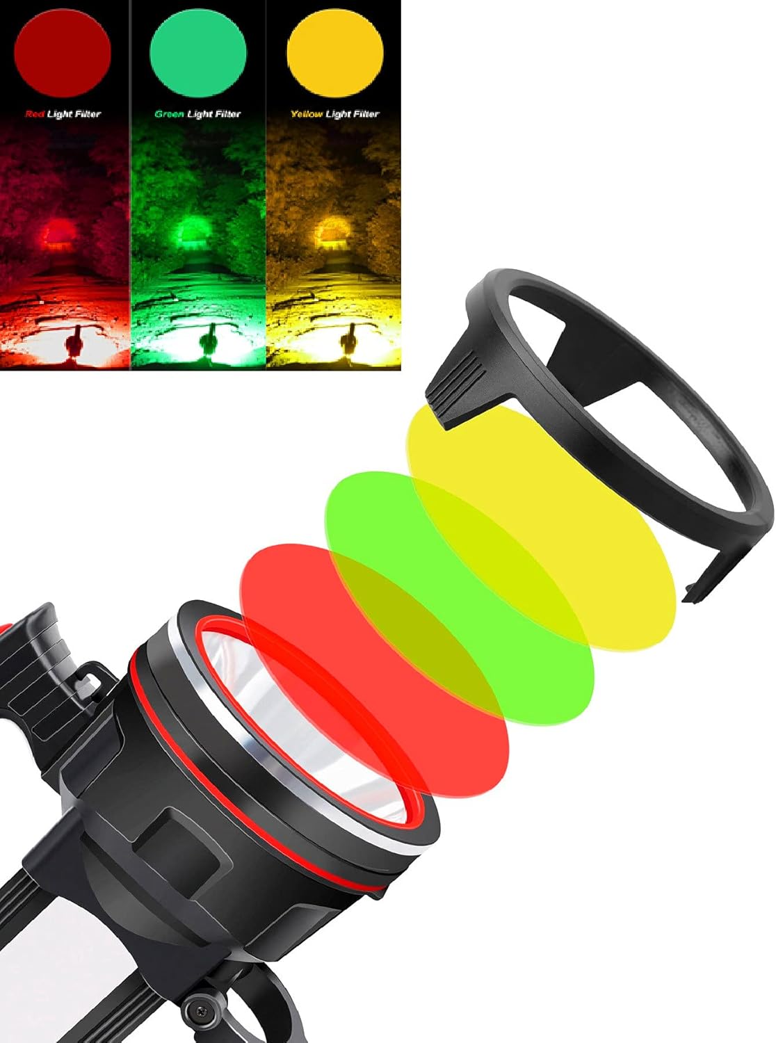 Amazon.com: ANLOOK 953 Spotlight LED Rechargeable Flashlight Lens ...