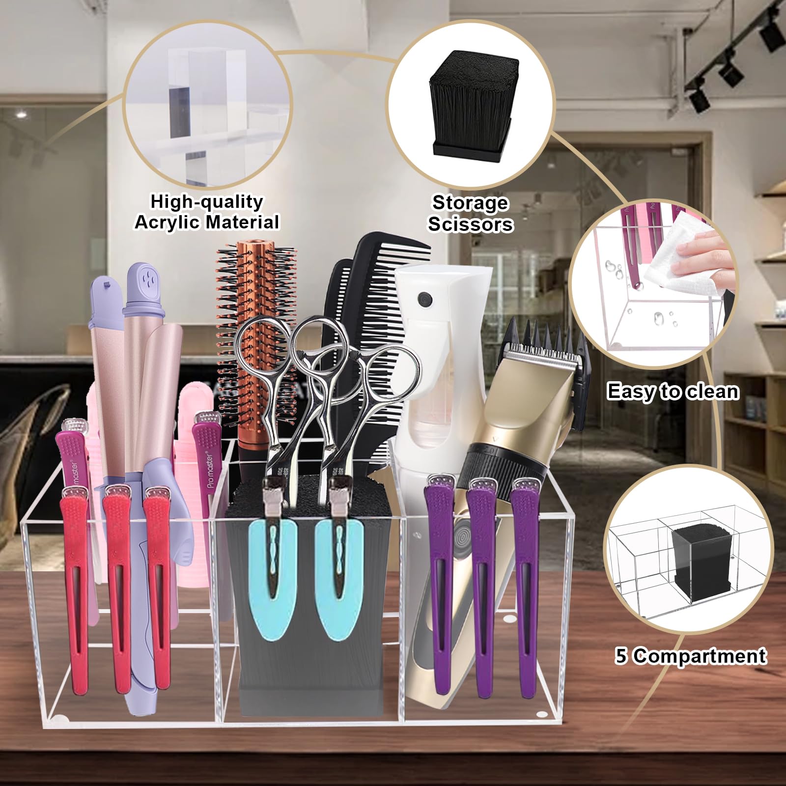 Snapklik.com : Salon Station Organizer - Shear & Comb Holder