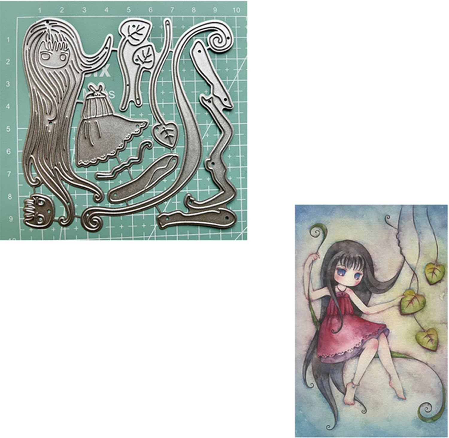 Amazon.com: Little Girl Cutting Dies Embossing Dies Steel Stencils DIY ...