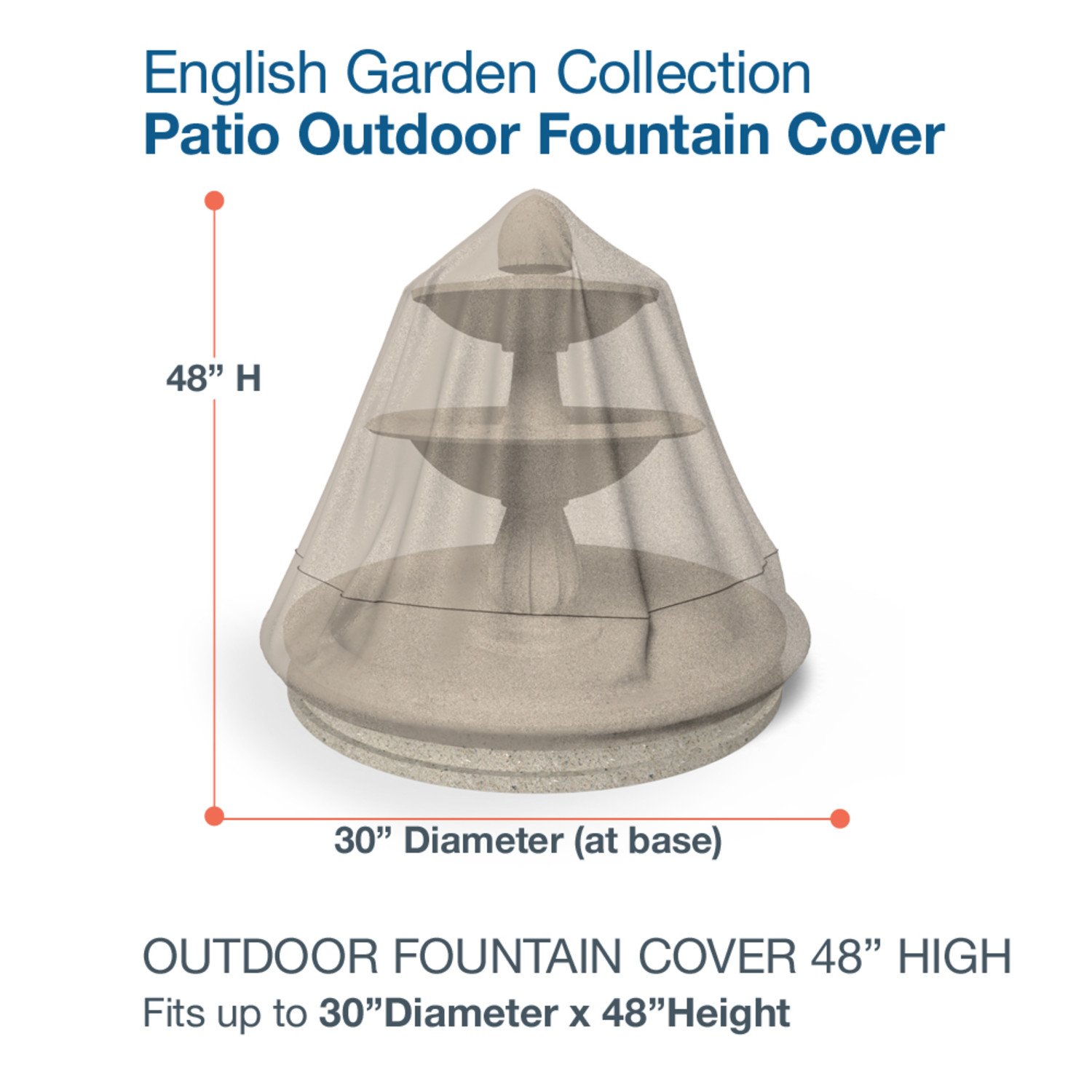 Snapklik.com : Budge English Garden Fountain Cover P9A13PM1, Tan Tweed