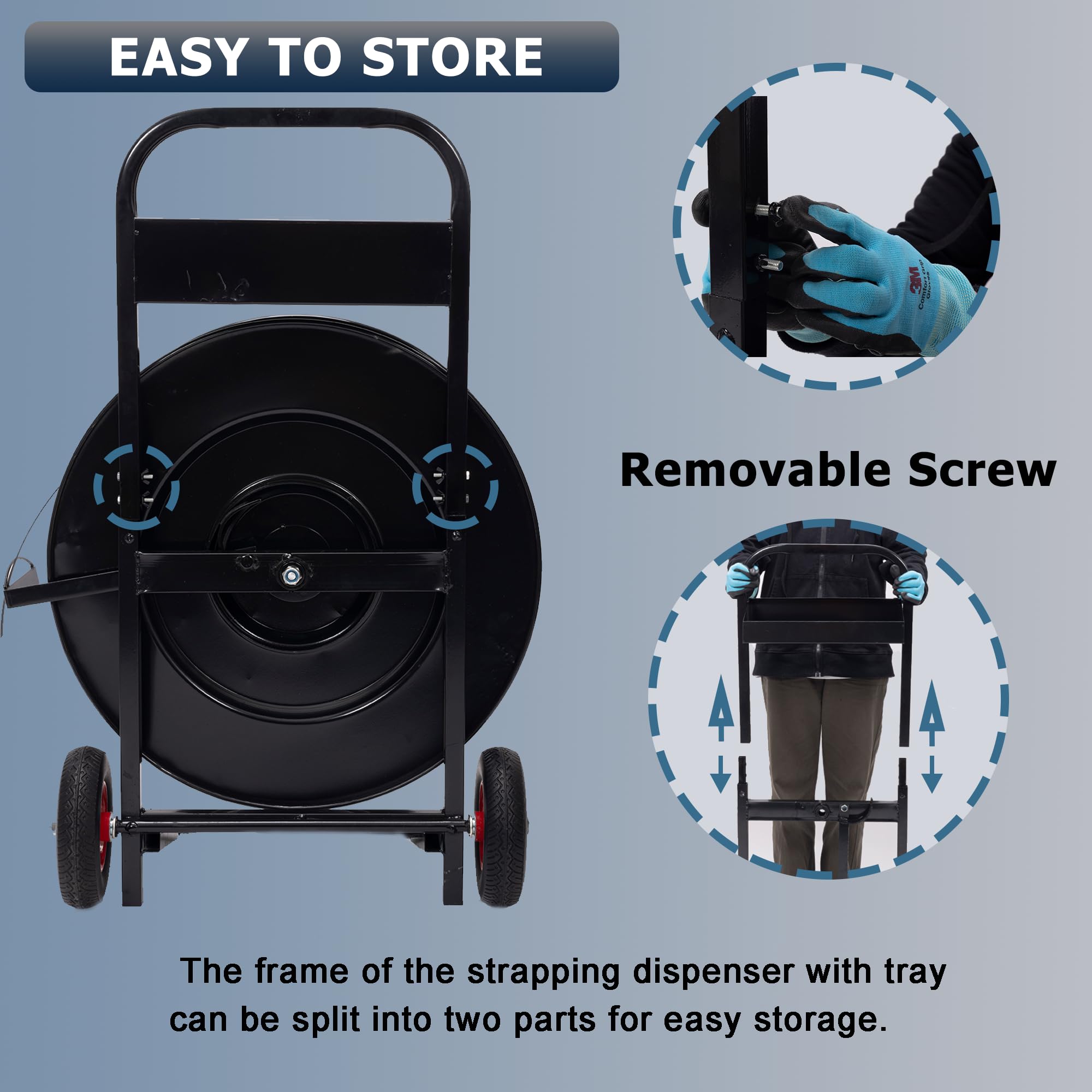 Snapklik.com : Heavy Duty Banding Strapping Cart & Dispenser - Fits 8 ...